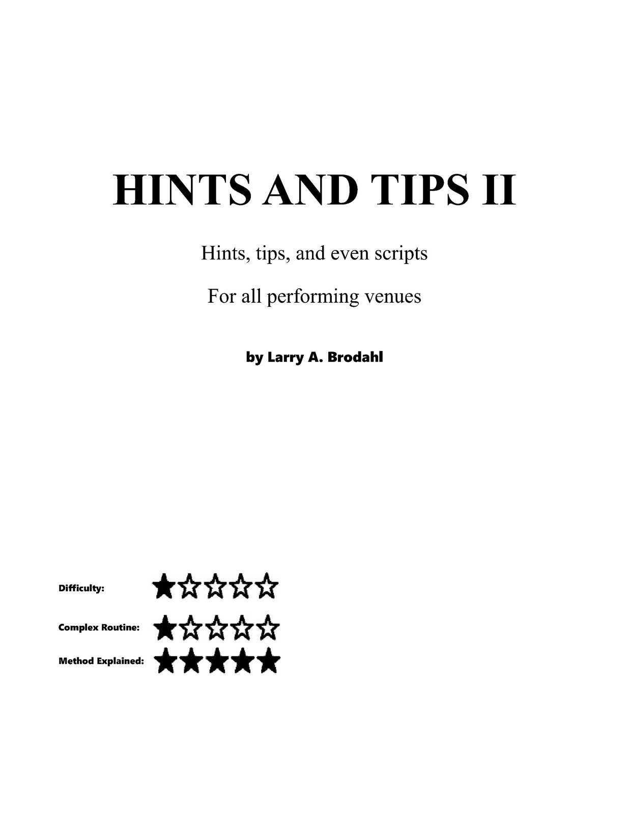 Hints and Tips 2 by Larry Brodahl : Lybrary.com