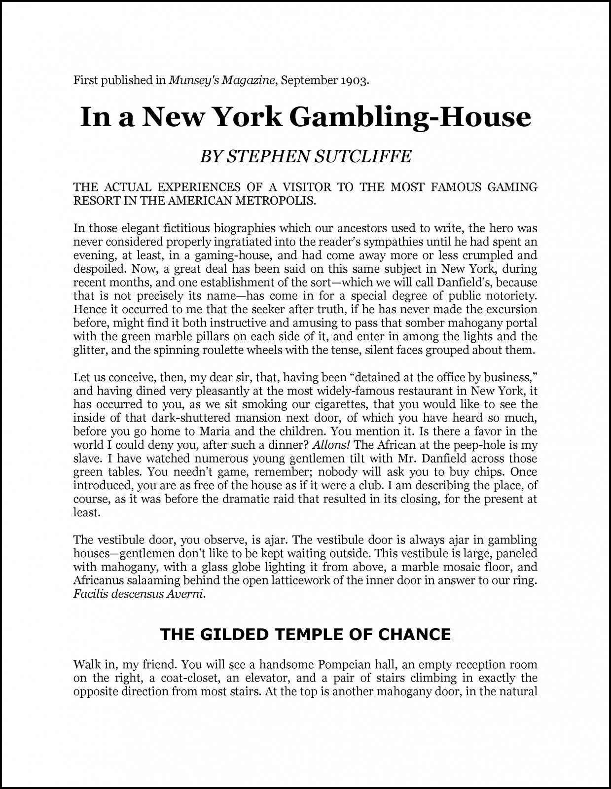 In a New York Gambling-House by Stephen Sutcliffe : Lybrary.com