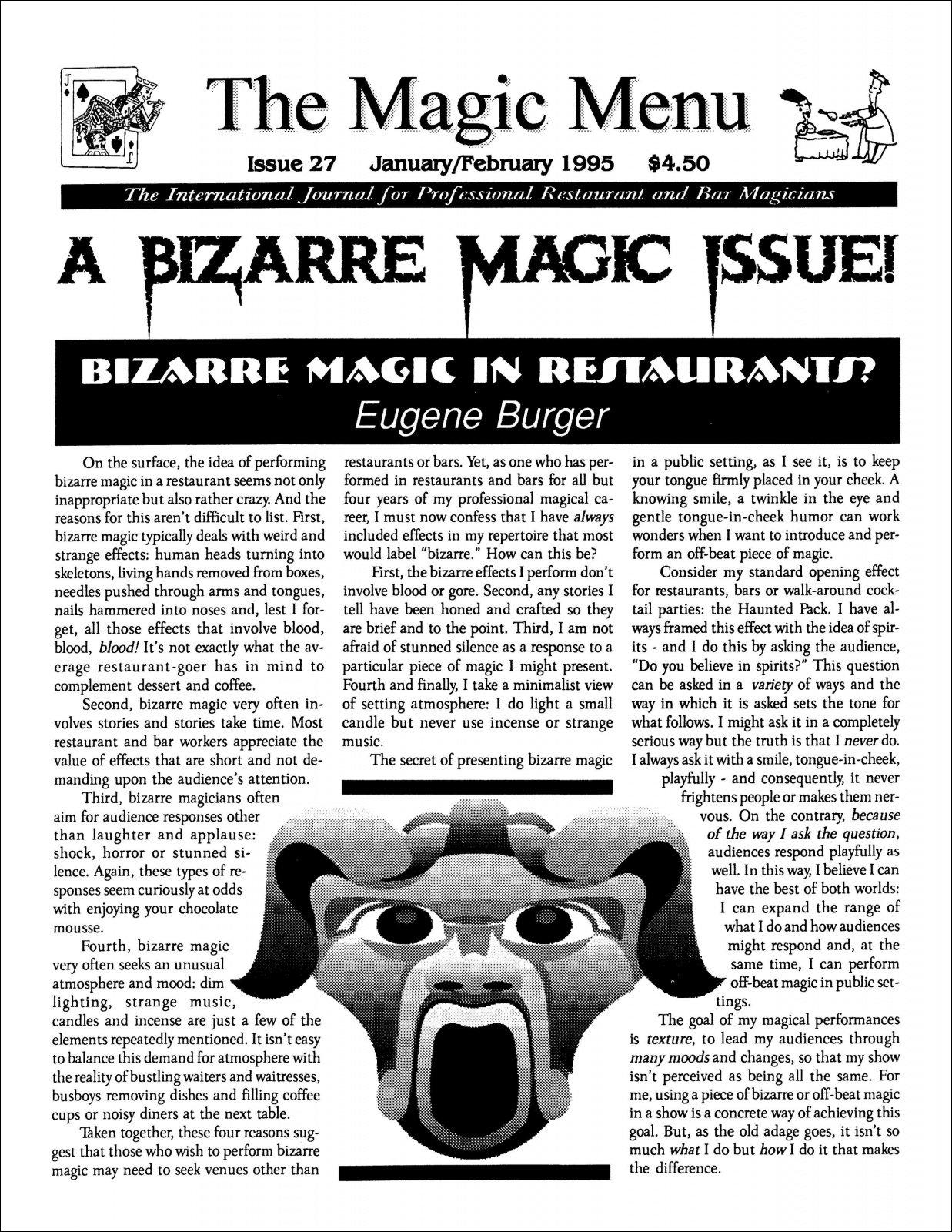 Magic Menu volume 5, number 27 (Jan - Feb 1995) by Jim Sisti : Lybrary.com