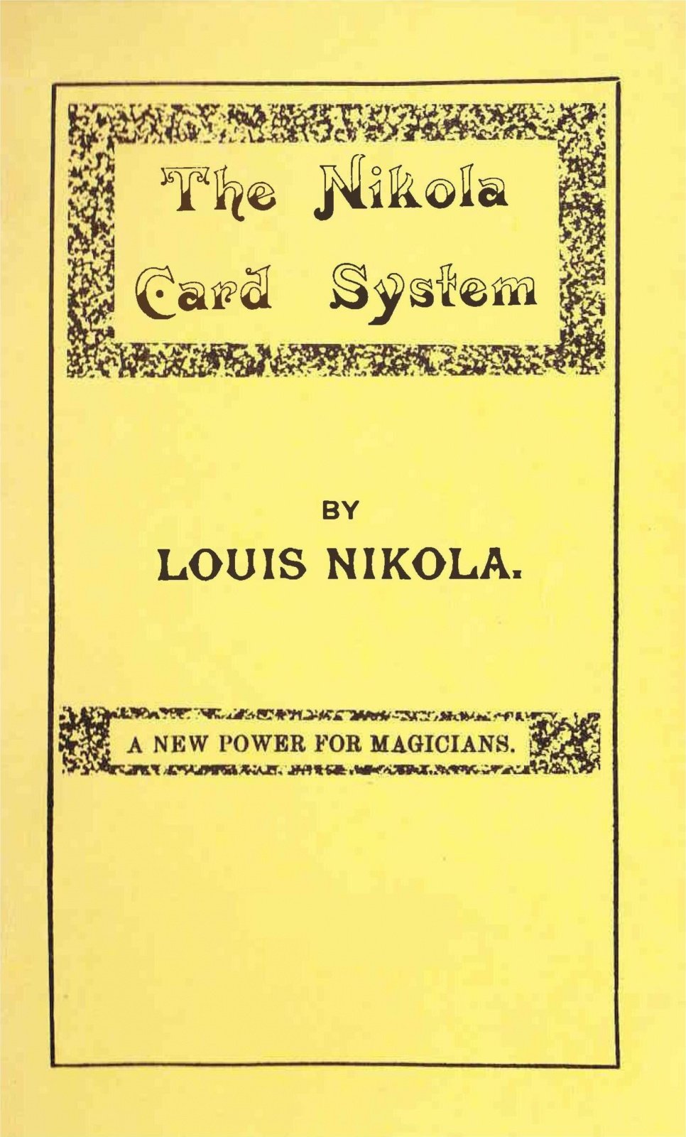 The Nikola Card System by Louis Nikola : Lybrary.com