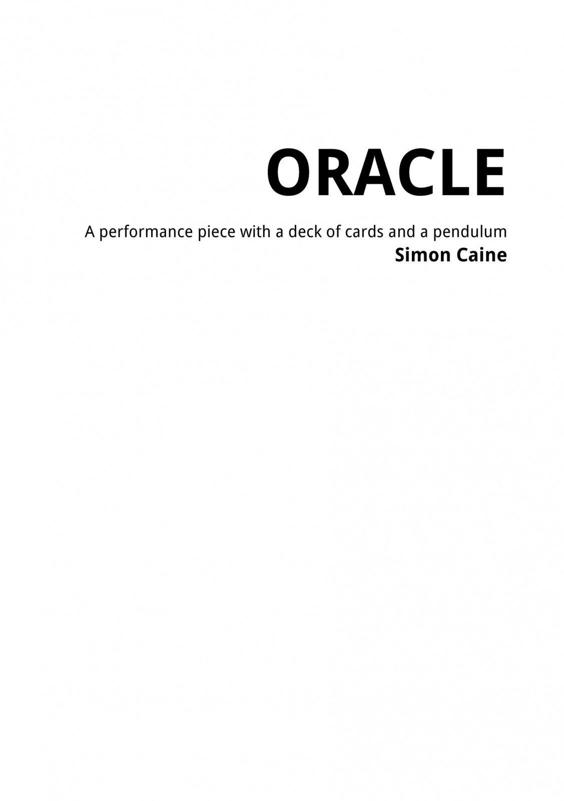 Oracle: a deck of cards and a pendulum by Simon Caine : Lybrary.com