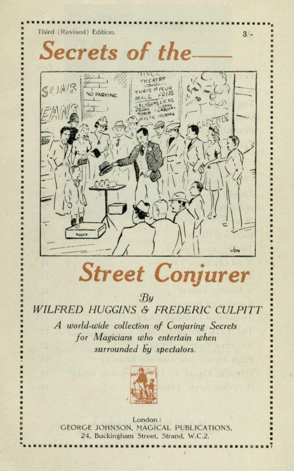 Secrets of the Street Conjurer by Wilfred Huggins & Frederic Culpitt ...