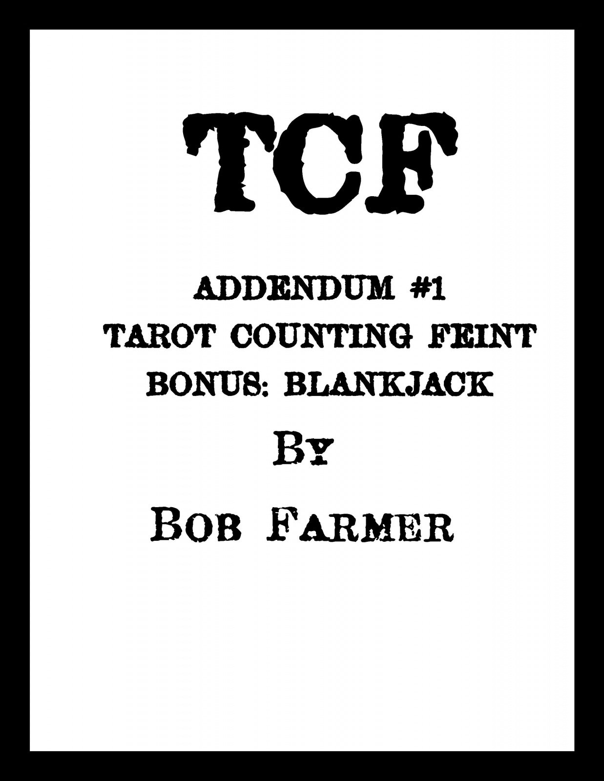 TCF: Tarot Counting Feint by Bob Farmer : Lybrary.com