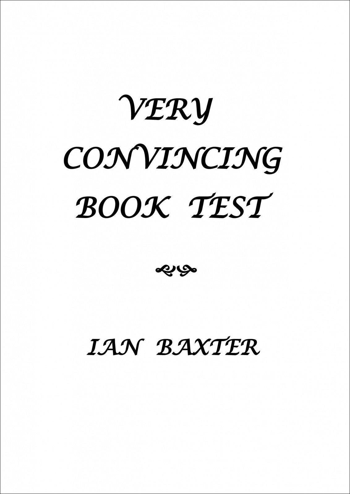 Very Convincing Book Test by Ian Baxter : Lybrary.com