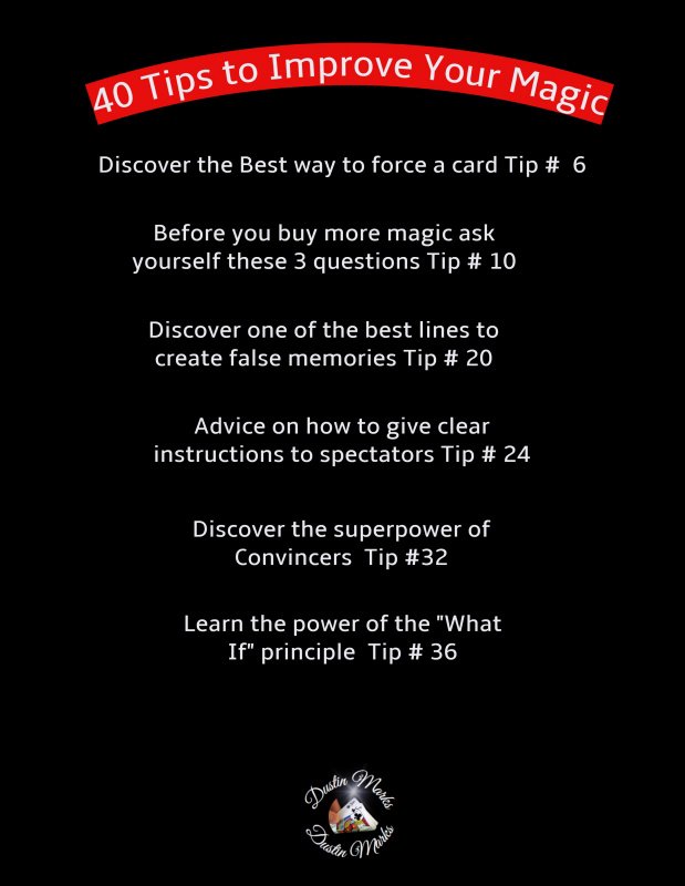 40 Tips to Improve Your Magic by Dustin Marks : Lybrary.com