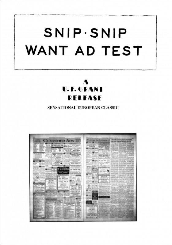 Snip-Snip Want Ad Test by Ulysses Frederick Grant : Lybrary.com